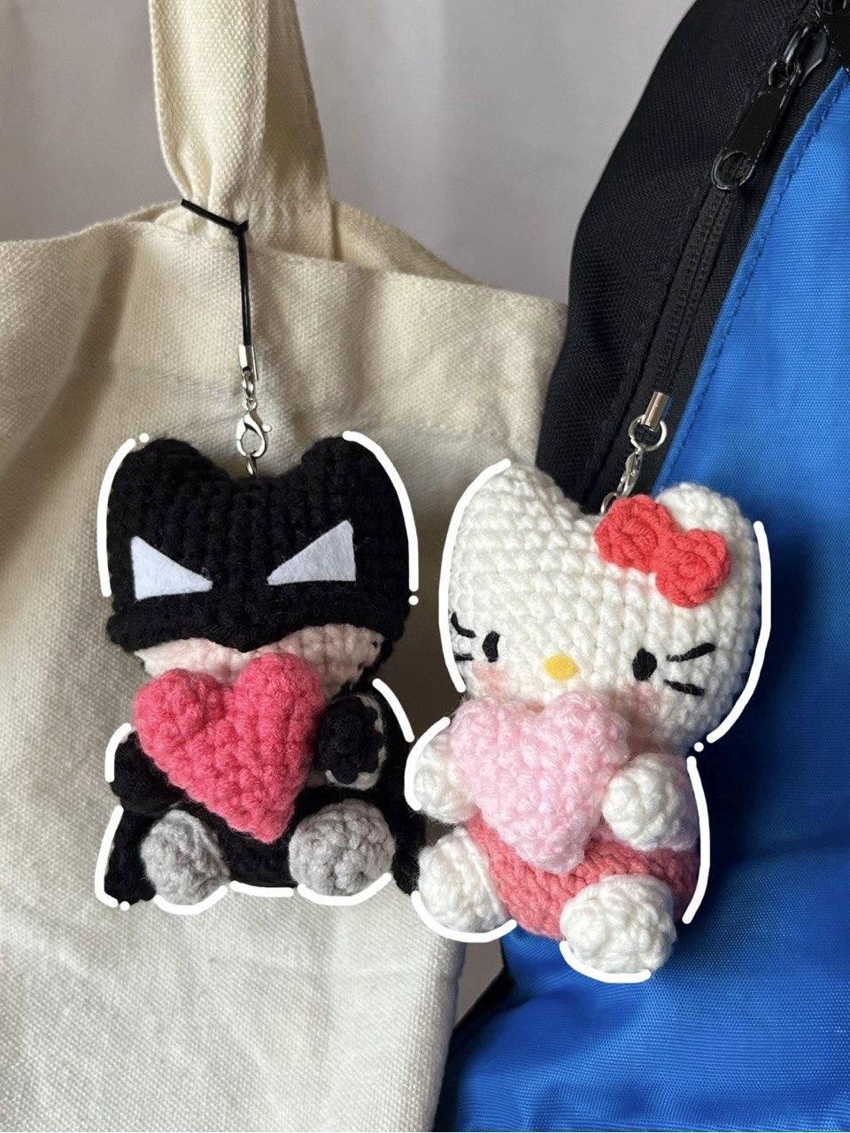 Hello Kitty & Batman: Unique Crochet Valentine's Keychain Free Pattern ...